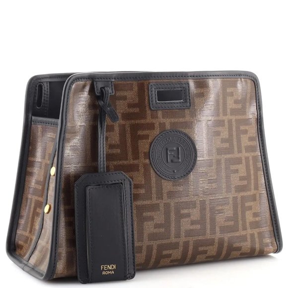 Fendi | Bags | Fendi Peekaboo Defender Zucca Coated Canvas Cover Small ...